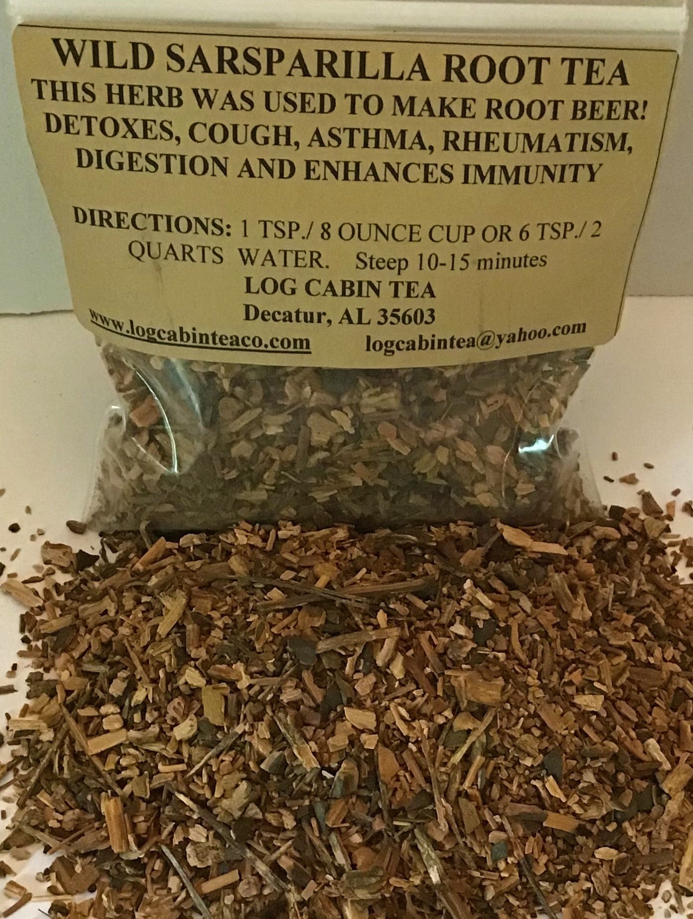SARSPARILLA ROOT Log Cabin Tea Company sarsparilla-root-log-cabin-tea-company